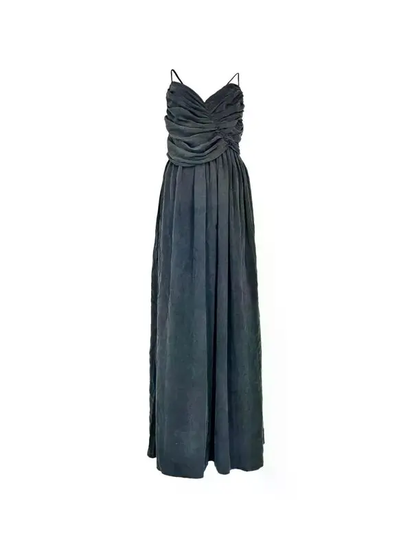 Zimmermann V-neck Gathered Maxi Dress - Grey