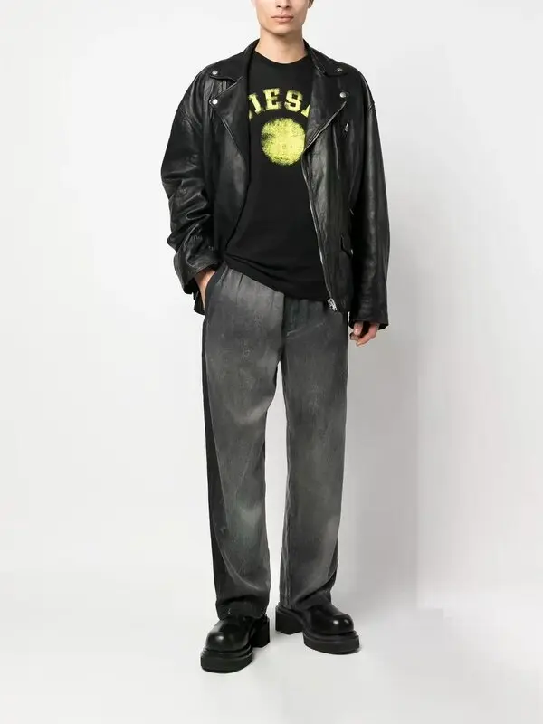 DIESEL® Embroidered-logo Regular Trousers - Grey