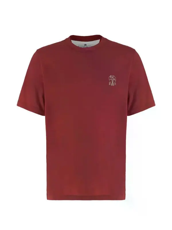 Brunello Cucinelli Logo-print T-shirt - Red