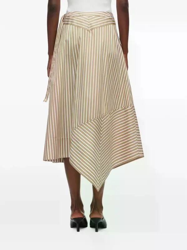 3.1 Phillip Lim Striped Asymmetrical Skirt - Neutrals