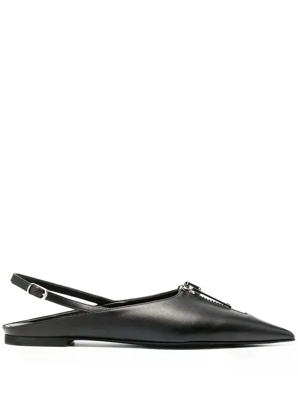 Stella McCartney Zipit Slingback Ballerina Shoes - Black