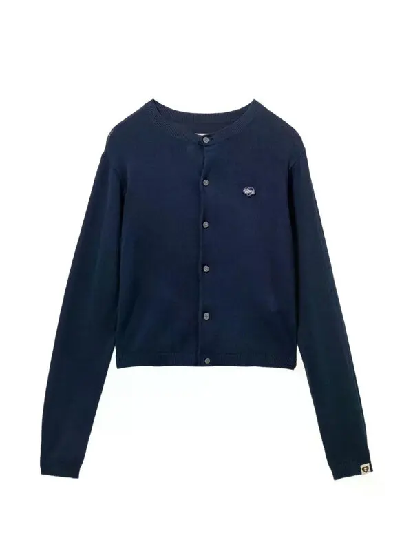 AAPE BY *A BATHING APE Logo-patch Button-up Cardigan - Blue