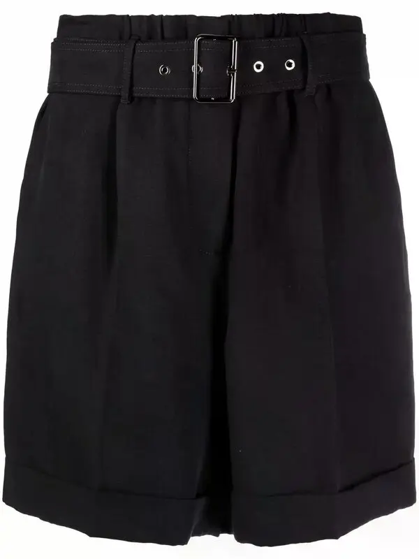 Woolrich Belted Flared Shorts - Black