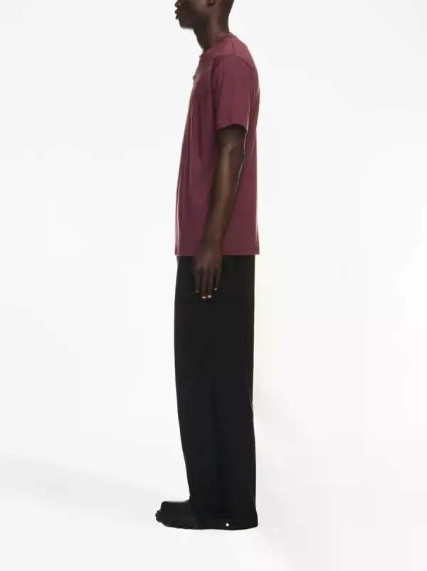 Off-White Logo-embroidered Cotton T-shirt - Red