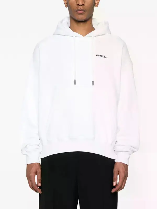 Off-White Logo-embroidered Organic Cotton Hoodie