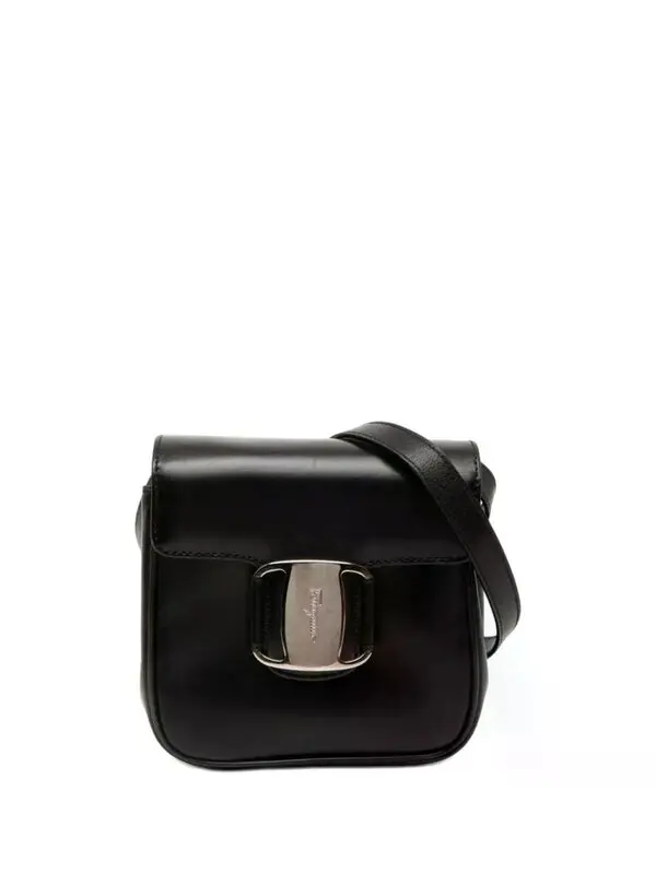FERRAGAMO 2010-2026 Mini Leather Vara Crossbody Bag - Black