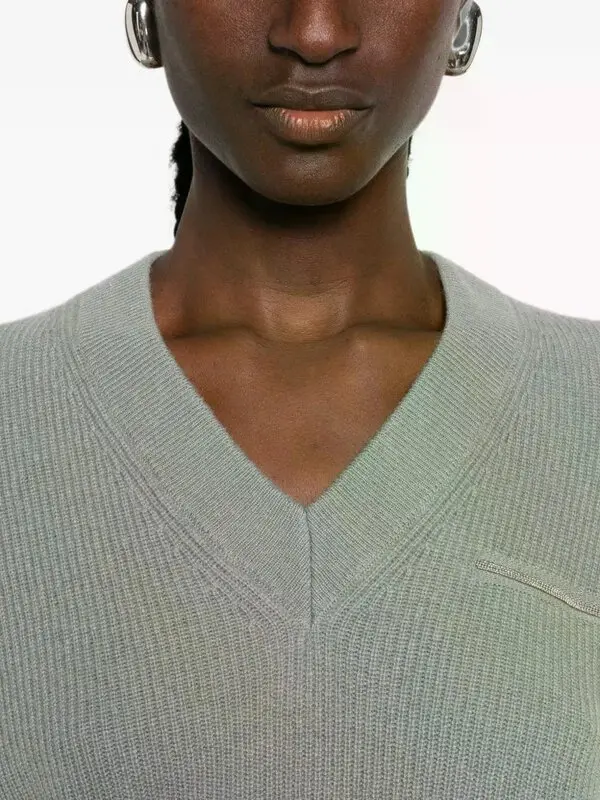 Peserico Ribbed V-neck Sweater