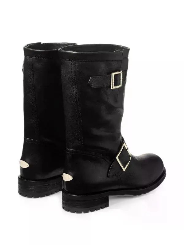 JIMMY CHOO Biker Mid Buckle-strap Boots