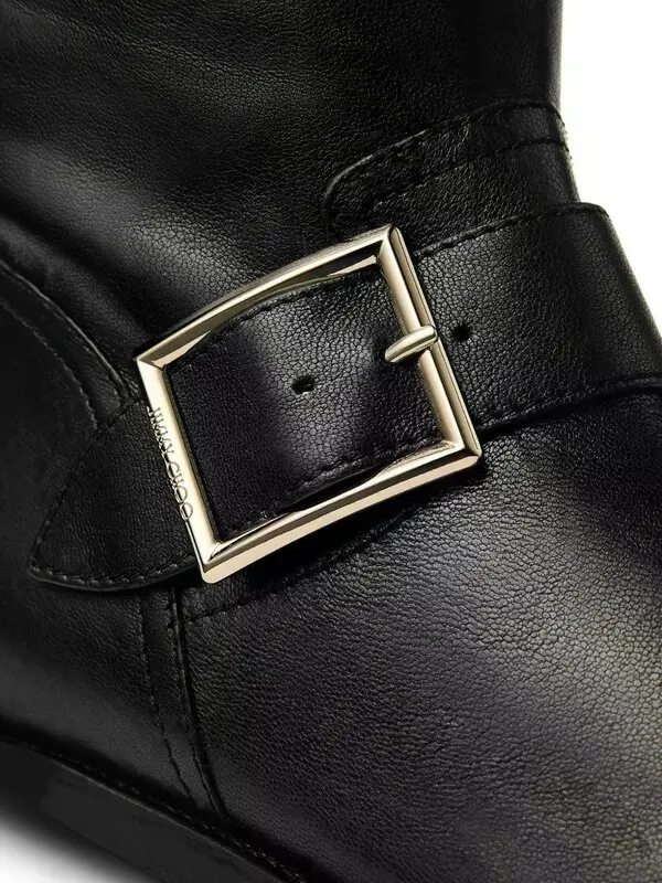 JIMMY CHOO Biker Mid Buckle-strap Boots