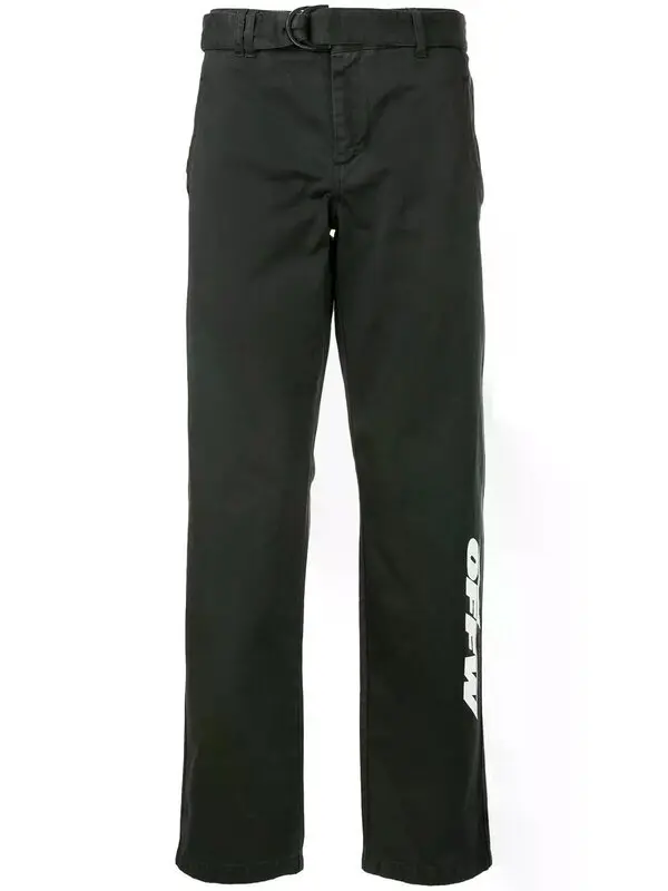 Off-White Logo Straight-leg Trousers - Black