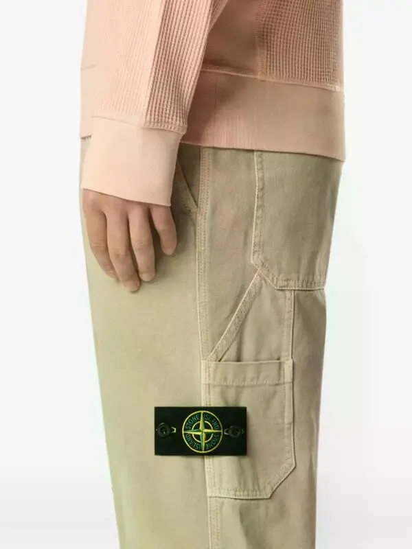 Stone Island Logo-patch Garment-dyed Trousers