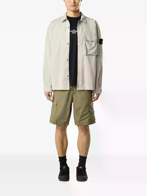 Stone Island Garment-dyed Flap-pocket Shirt - Neutrals