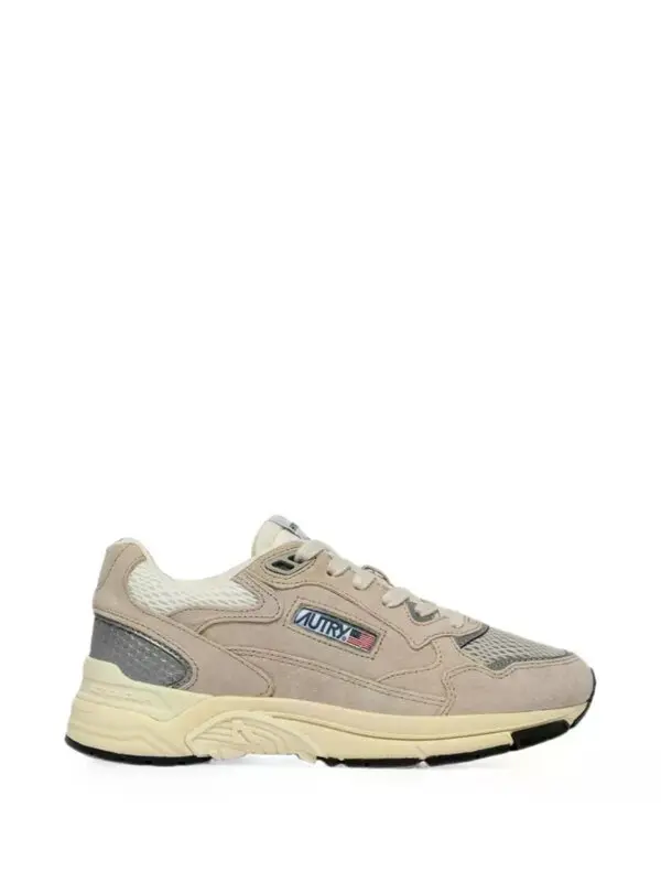 AUTRY Hyperway Suede-panelled Sneakers - Neutrals