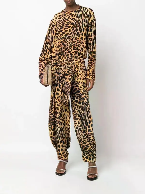 Stella McCartney Cheetah-print Silk Jumpsuit