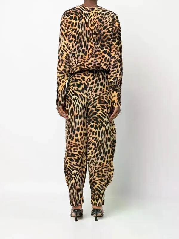 Stella McCartney Cheetah-print Silk Jumpsuit