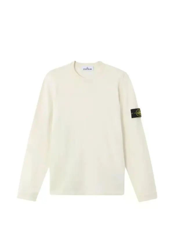 Stone Island Logo-patch Crew-neck Sweater - Neutrals