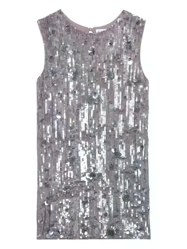 P.a.r.o.s.h Sequin-embellished Mini Dress - Silver