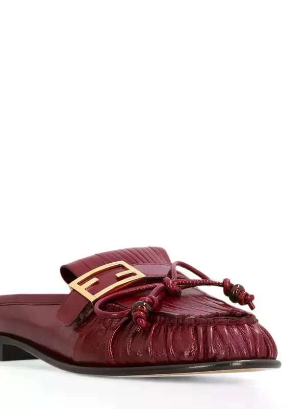 Fendi Fringe Buckle-detail Mules - Red