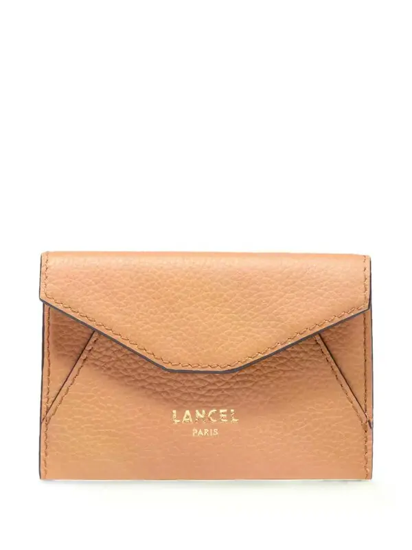 LANCEL S Flap-envelope Stamped-logo Clutch Bag - Neutrals