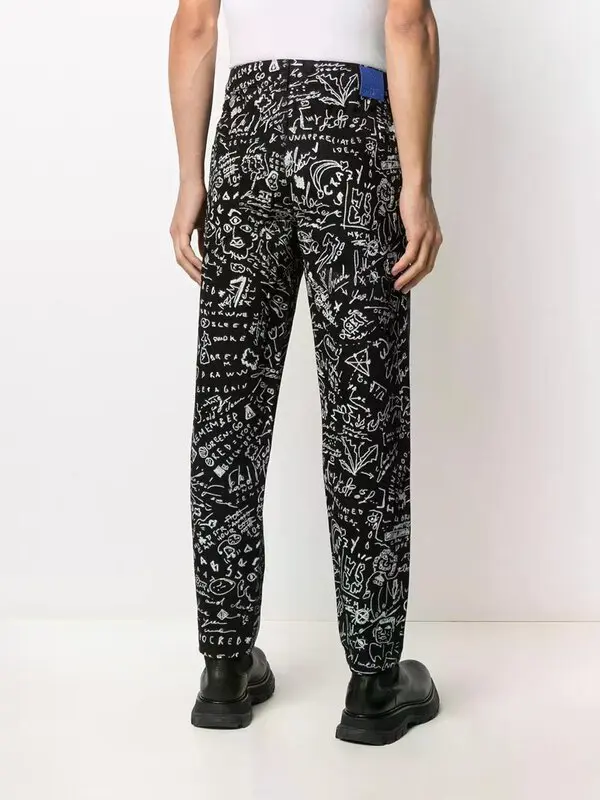 COUNTY OF MILAN Sketches Print Slim-fit Jeans