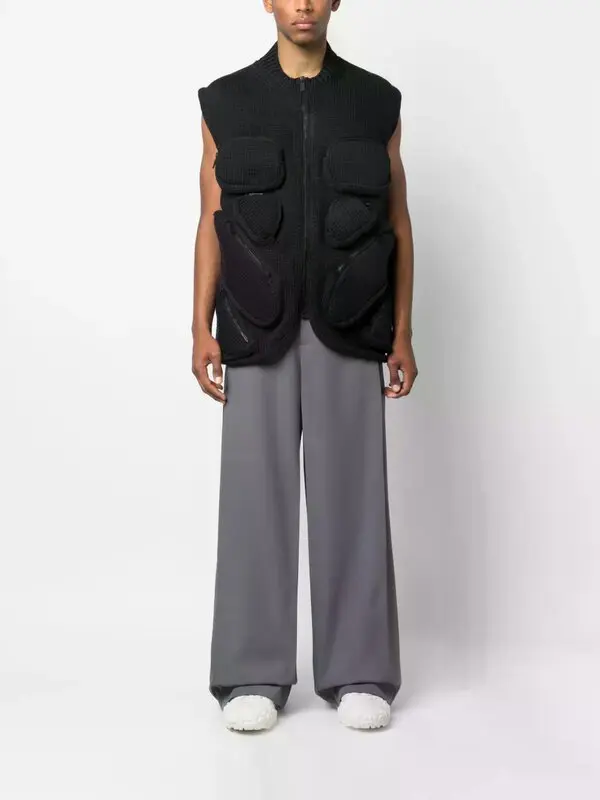 Off-White Multipockets Waffle-knit Gilet