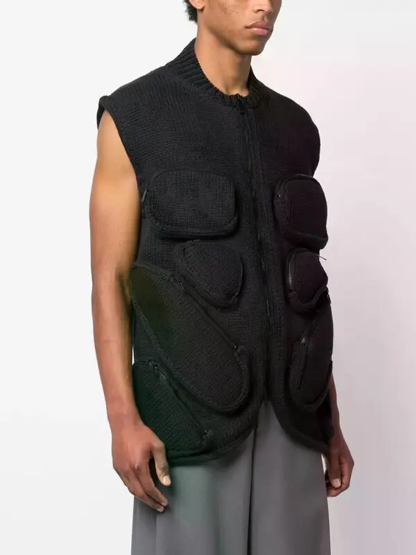 Off-White Multipockets Waffle-knit Gilet