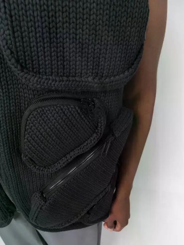 Off-White Multipockets Waffle-knit Gilet