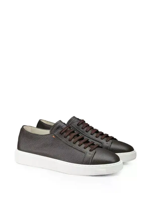 Santoni Clean Icon Mideuce Grained-leather Sneakers