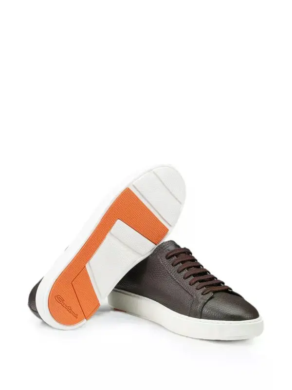 Santoni Clean Icon Mideuce Grained-leather Sneakers
