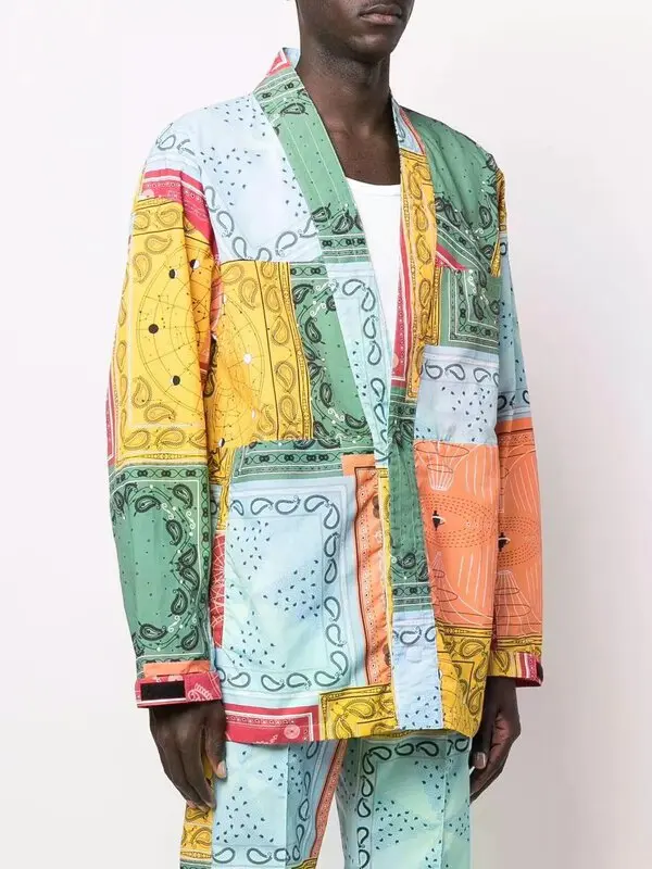 COUNTY OF MILAN Patchwork Bandana Print Lightweight Jacket