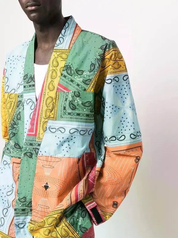 COUNTY OF MILAN Patchwork Bandana Print Lightweight Jacket