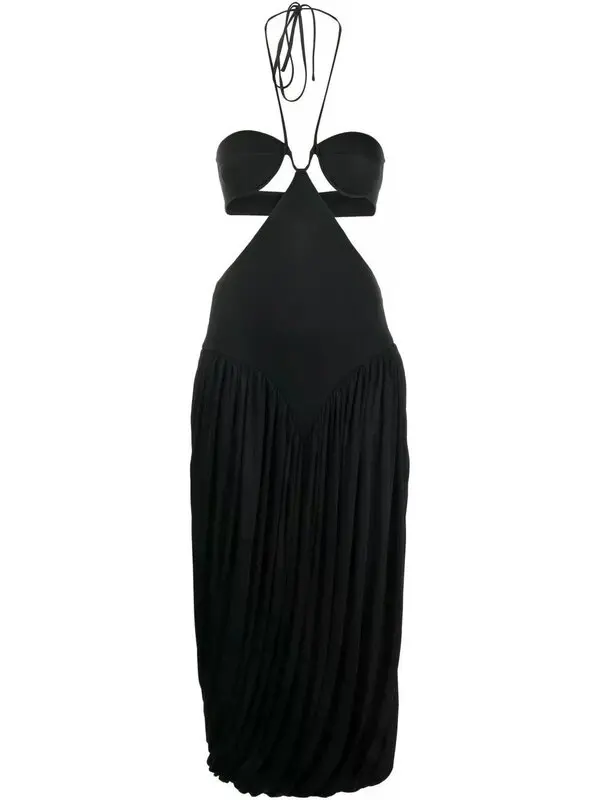 Stella McCartney Triangle-bra Halterneck Midi Dress