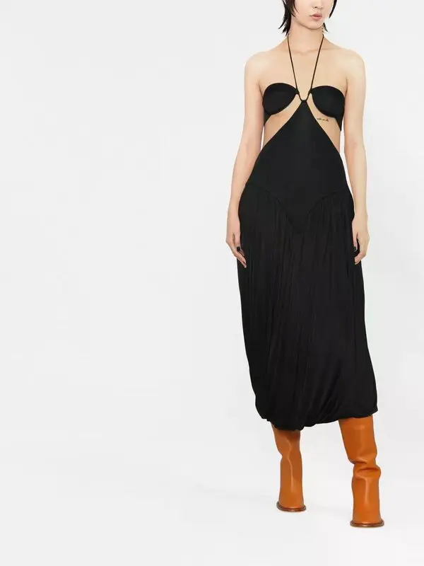 Stella McCartney Triangle-bra Halterneck Midi Dress