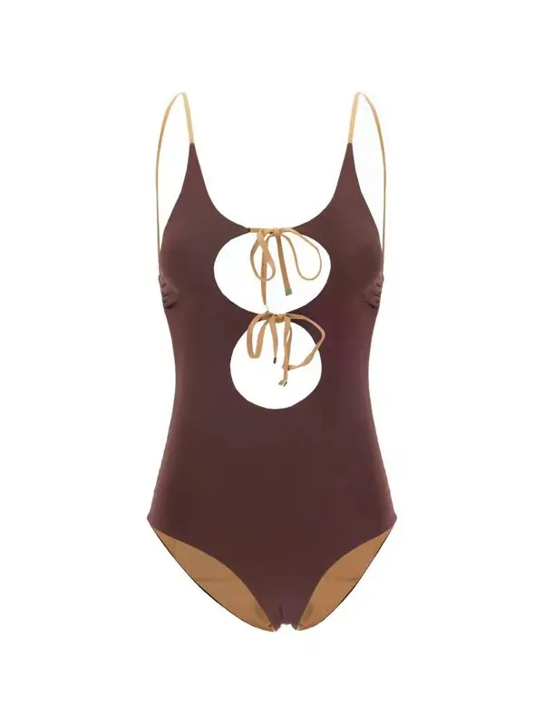 MAISON ANAMI Reversible Cut-out Swimsuit - Brown