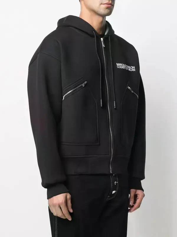 COUNTY OF MILAN Logo Hooded Bomber Jacket