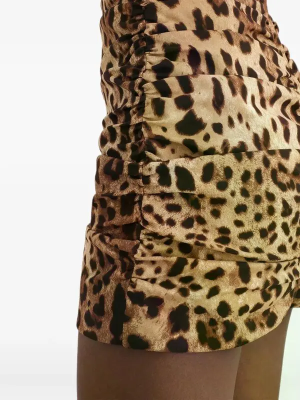 Dolce & Gabbana Leopard Print Embellished Strappy Dress