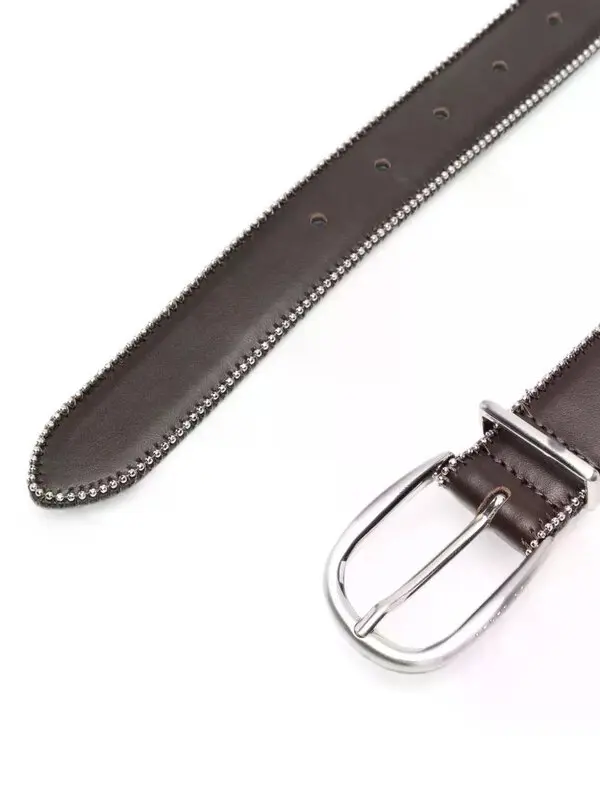 Peserico Bead-trim Leather Belt