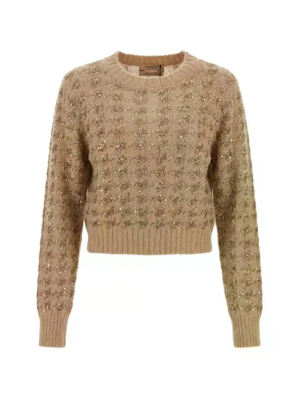 TWINSET Sequin-embellished Knitted Sweater - Neutrals