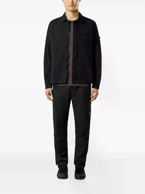 Stone Island Logo-patch Cotton-twill Shirt Jacket