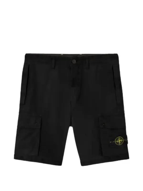 Stone Island Logo-patch Cargo Shorts - Black