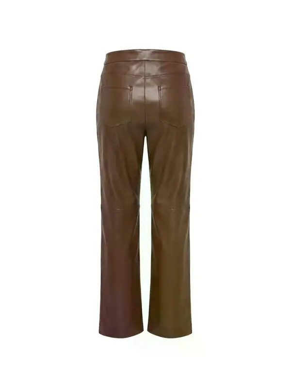 Max Mara Straight-leg Leather-effect Trousers