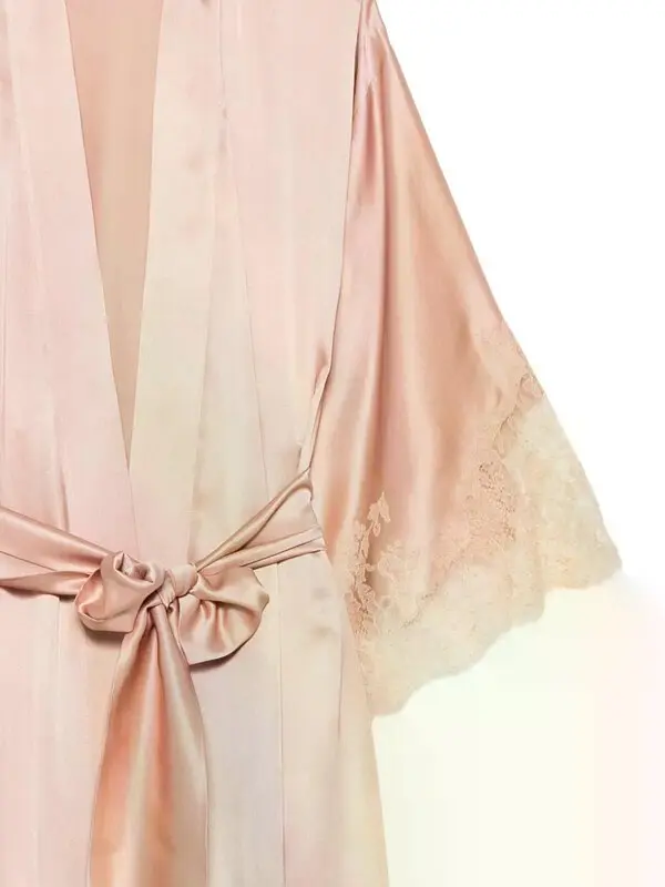 Carine Gilson Lace-trim Silk Dressing Gown