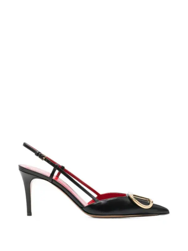 Valentino Garavani Logo-appliqué Mules - Black