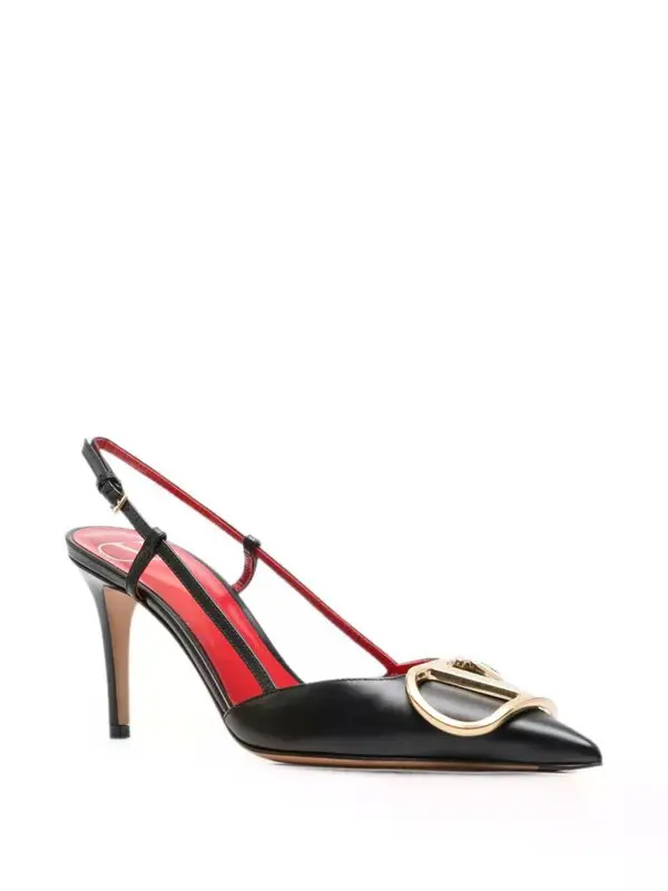 Valentino Garavani Logo-appliqué Mules - Black