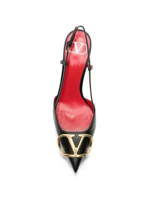 Valentino Garavani Logo-appliqué Mules - Black