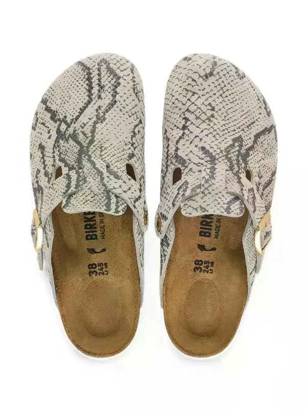 BIRKENSTOCK Boston Snake-print Mules