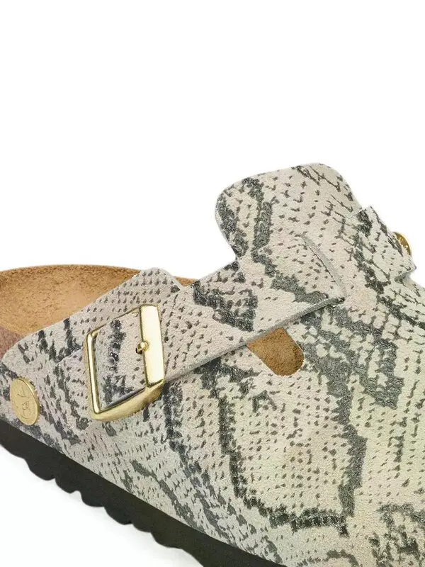 BIRKENSTOCK Boston Snake-print Mules