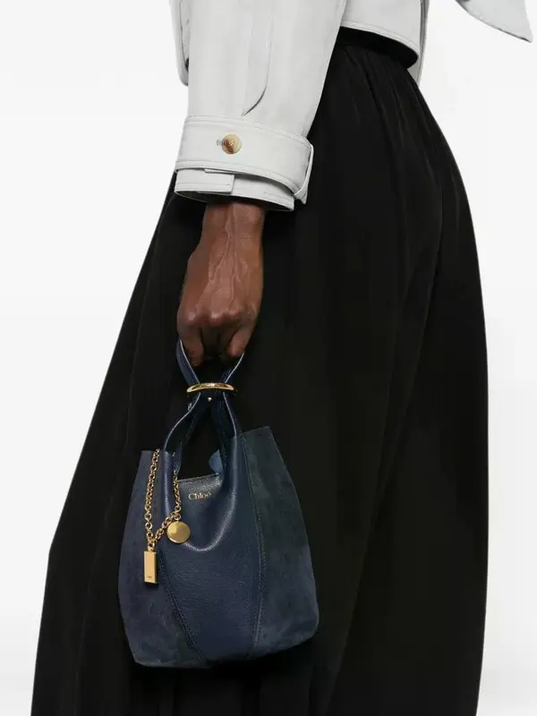 Chloé Small Spin Panelled Tote Bag - Blue