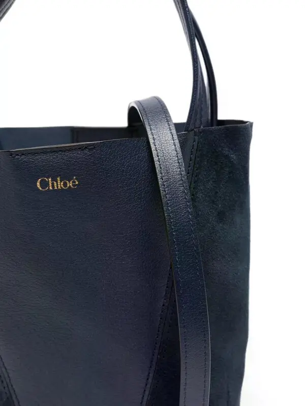 Chloé Small Spin Panelled Tote Bag - Blue