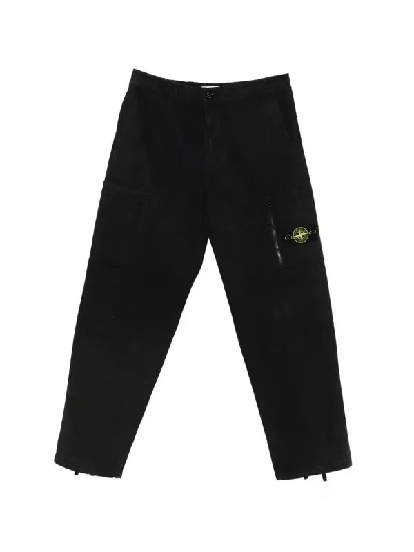 Stone Island Logo-patch Cargo Pants - Black